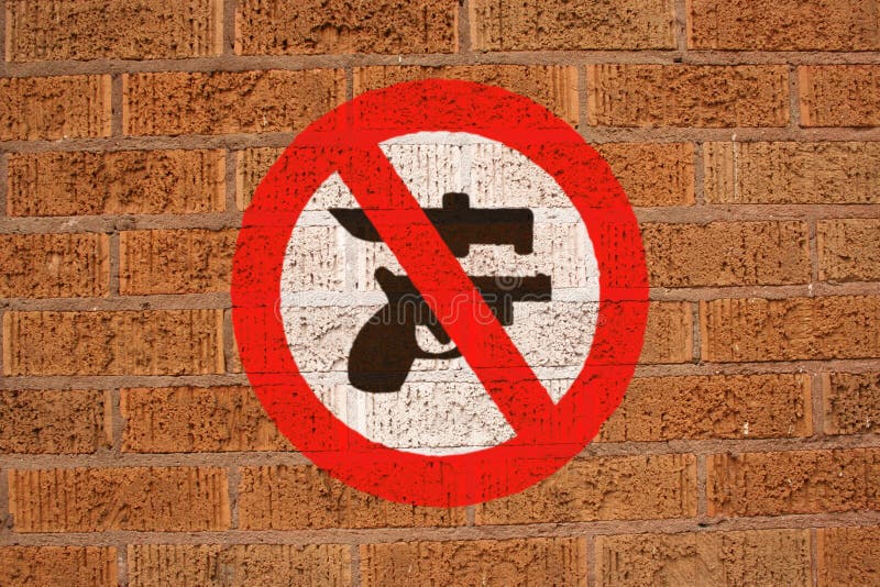 No weapons sign on wall stock illustration. Illustration of solid - 6902288