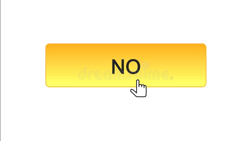 No Web Interface Button Clicked with Mouse Cursor, Orange Color, Application Stock Illustration ...