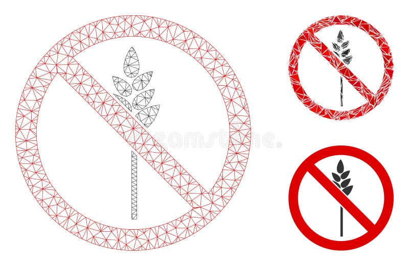 No Wheat Vector Mesh 2D Model and Triangle Mosaic Icon Stock ...