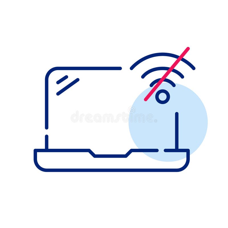 No Wifi Connection on Laptop. Pixel Perfect Icon Stock Vector ...