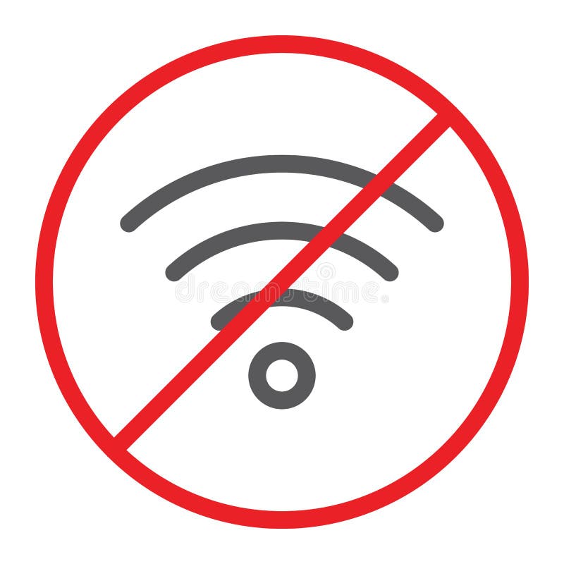 No Signal Line And Glyph Icon, Prohibited And Ban, No Connection Sign ...