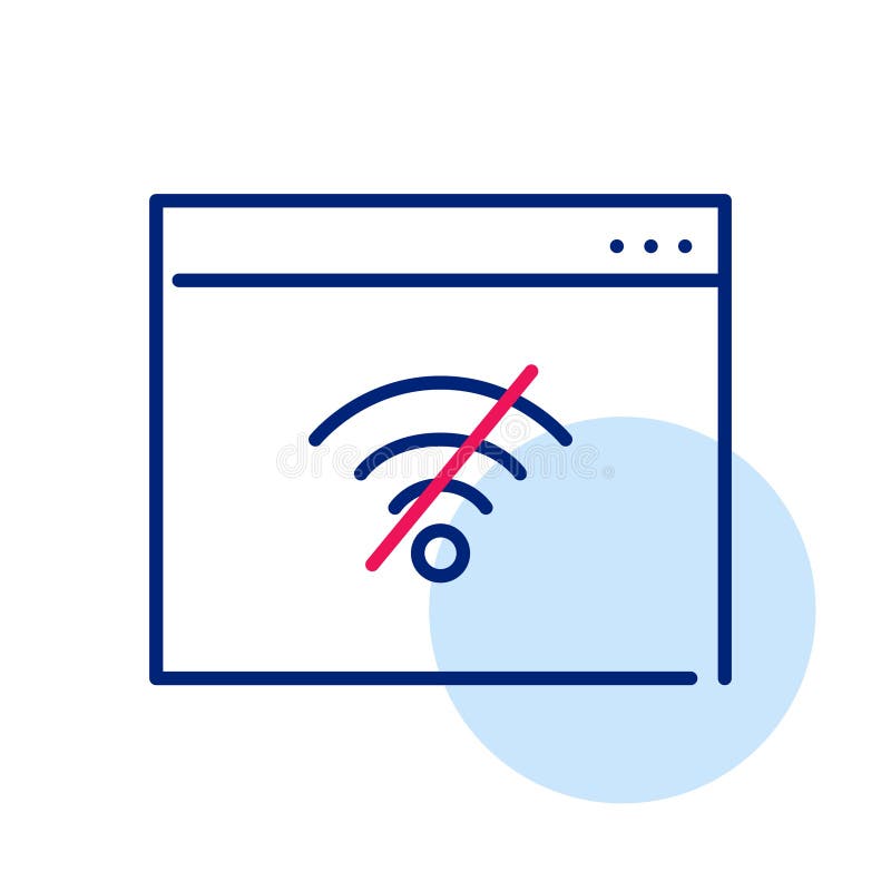 No Wifi. No Internet Connection Symbol in Web Browser. Pixel Perfect ...