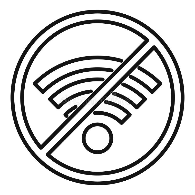 No Wifi Sign Depicting Disconnected Internet Access Stock Vector ...