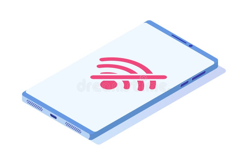 No Wifi on Smartphone Vector Isometric Icon. Bad Internet Connection ...