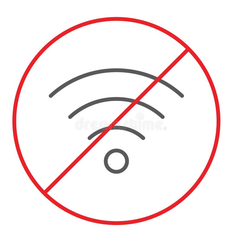 No Wifi Forbidden Sign, Red Prohibition Symbol Stock Illustration ...