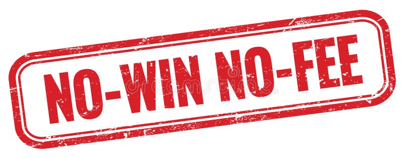 NO-WIN NO-FEE Text on Red Grungy Vintage Stamp Stock Illustration ...