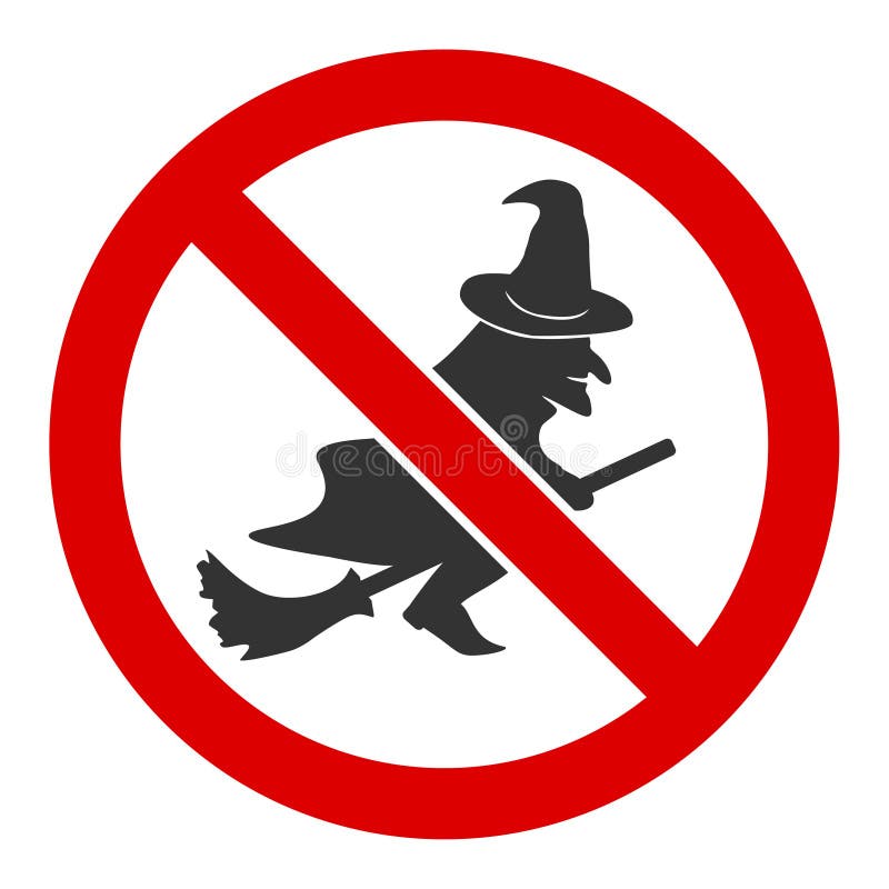 No Witch Flights Icon with Distress Wife only Seal Stock Illustration ...