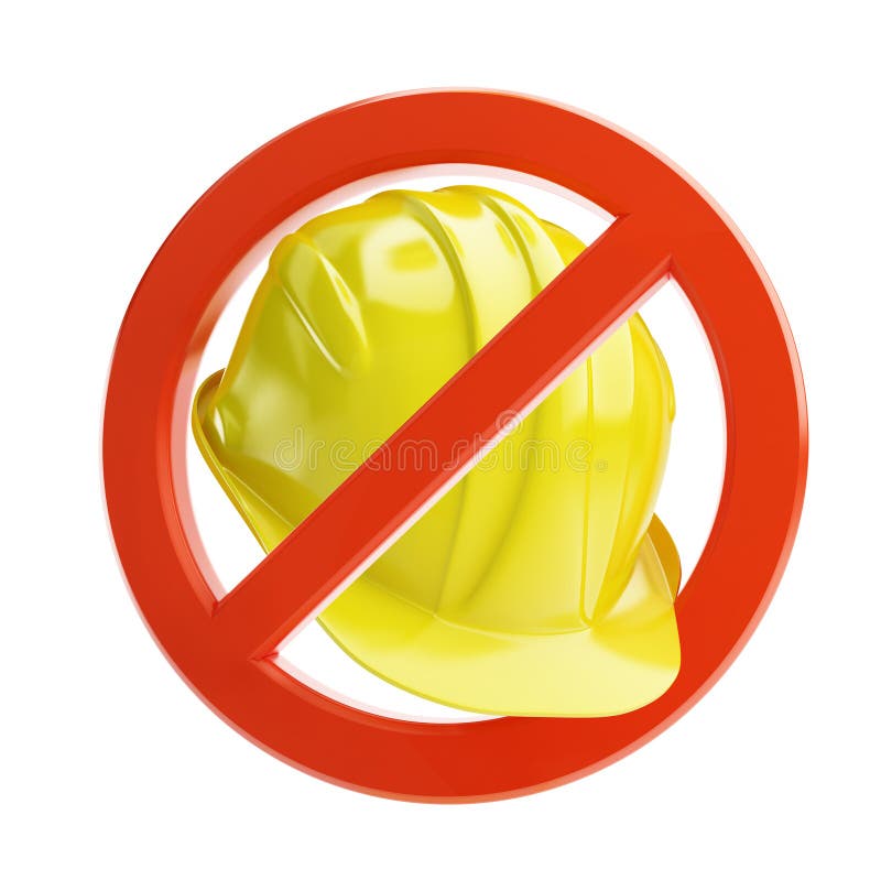 No Work Construction Helmet Stock Illustration - Illustration of symbol ...