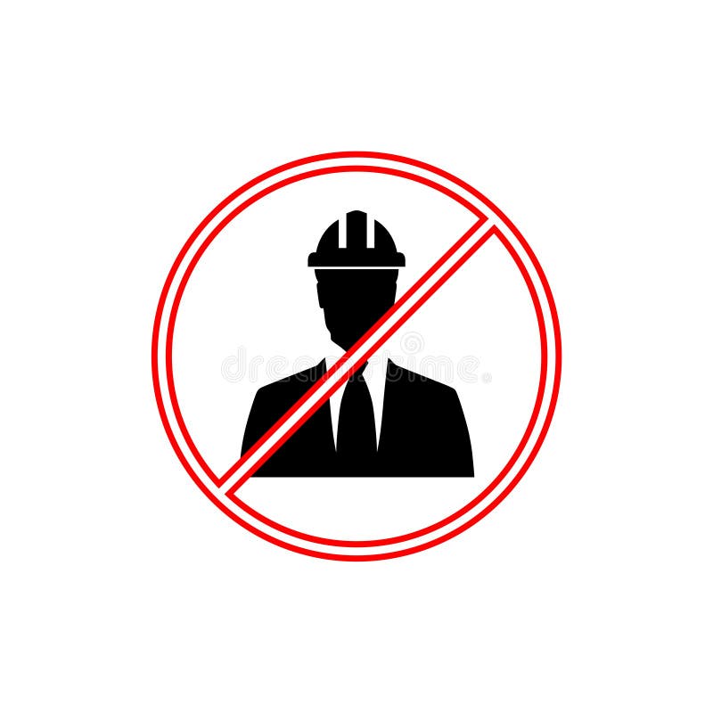 No Worker Icon Isolated on White Background Stock Vector - Illustration ...