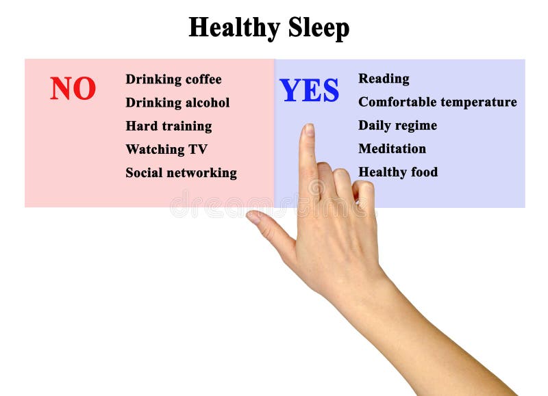 No and Yes of Healthy Sleep Stock Image - Image of social, comfortable ...