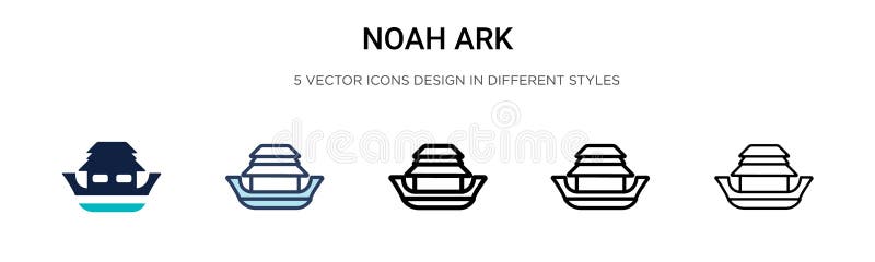 Noah Ark Icon in Filled, Thin Line, Outline and Stroke Style. Vector ...