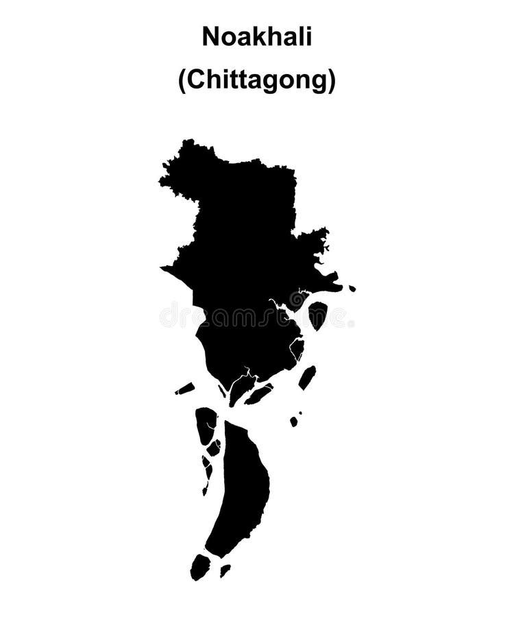 Noakhali outline map stock illustration. Illustration of districts ...