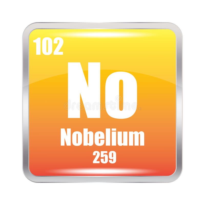 Nobelium Icon. No Chemical Element. Atomic Number 102. Mass 259. Orange ...