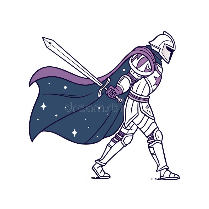 Noble Celestial Knight Powerful Character Design Stock Vector ...