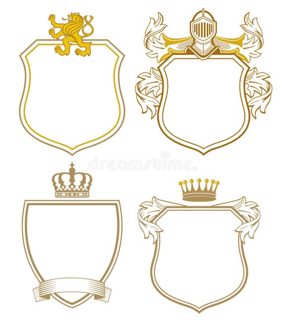 Noble Coat of Arms with Crown, Illustration Stock Vector - Illustration ...