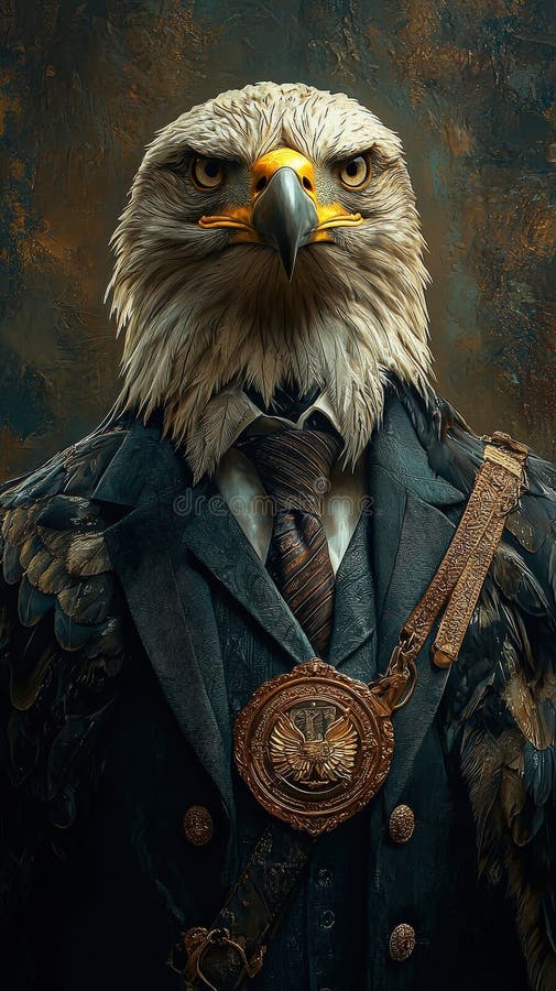 Noble Eagle in Full Regalia, Symbolizing Leadership and Power Stock ...