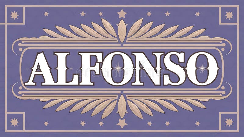 Noble Typography of Name Alfonso with Decorative Elements Stock ...