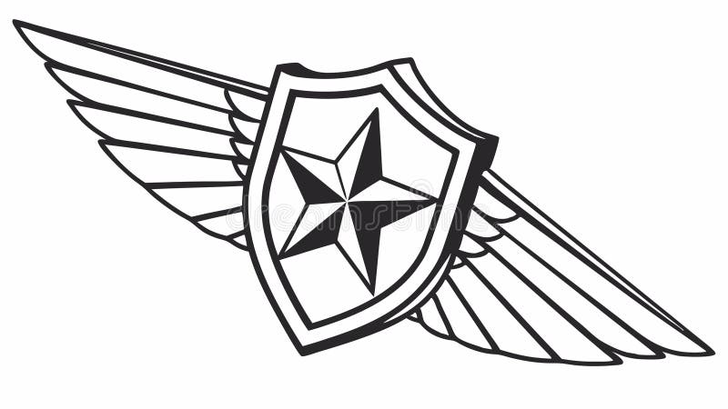 Noble Winged Star Shield, Emblem of Honor, Protection, Achievement ...