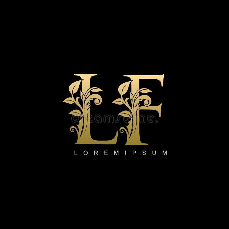 Nobles Buchstabe-Logo Des Goldblatt-LF Stock Abbildung - Illustration ...