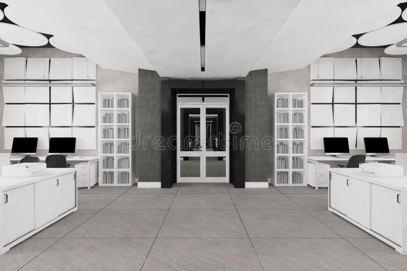 Nobody office work place stock illustration. Illustration of keyboard ...