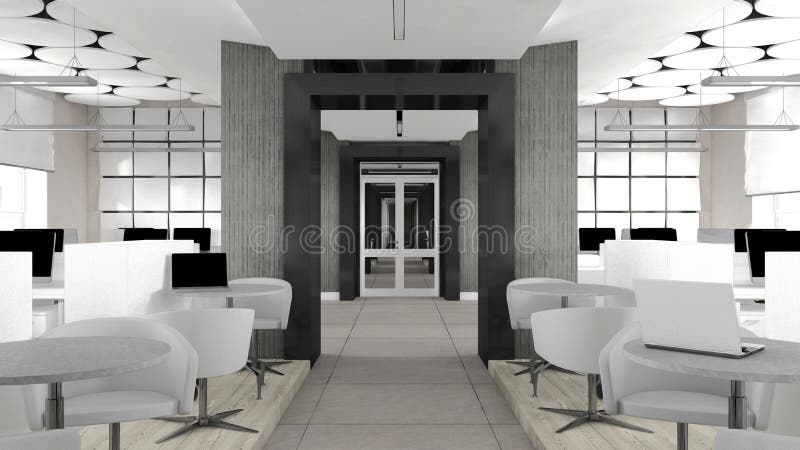 Nobody office work place stock illustration. Illustration of furniture ...