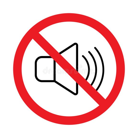 No Speaker, No Sound Icon Sign, Volume Off, Prohibition Symbol Sticker ...