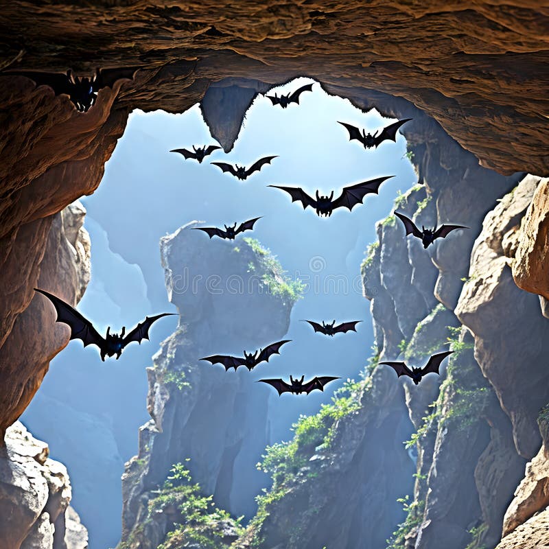 Nocturnal Bats Flutter, AI-Images Stock Illustration - Illustration of ...