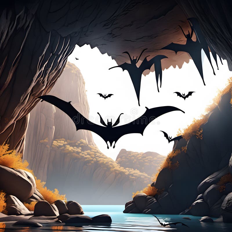 Nocturnal Bats Flutter, AI-Images Stock Illustration - Illustration of ...