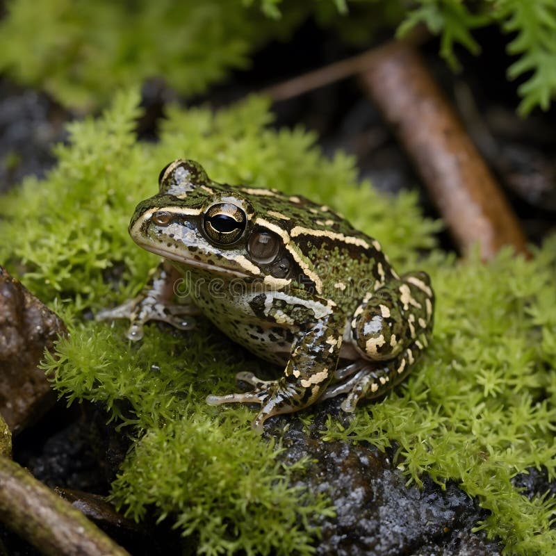 Whistling Tree Frog Bathed in Soft Moonlight on a Quiet Night Stock ...