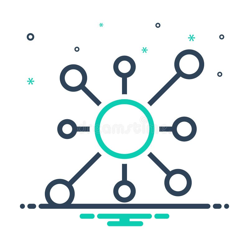 Mix Icon for Node, Network and Link Stock Illustration - Illustration ...