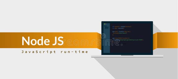 Node JS Javascript Run-time Programming Language with Script Code on ...