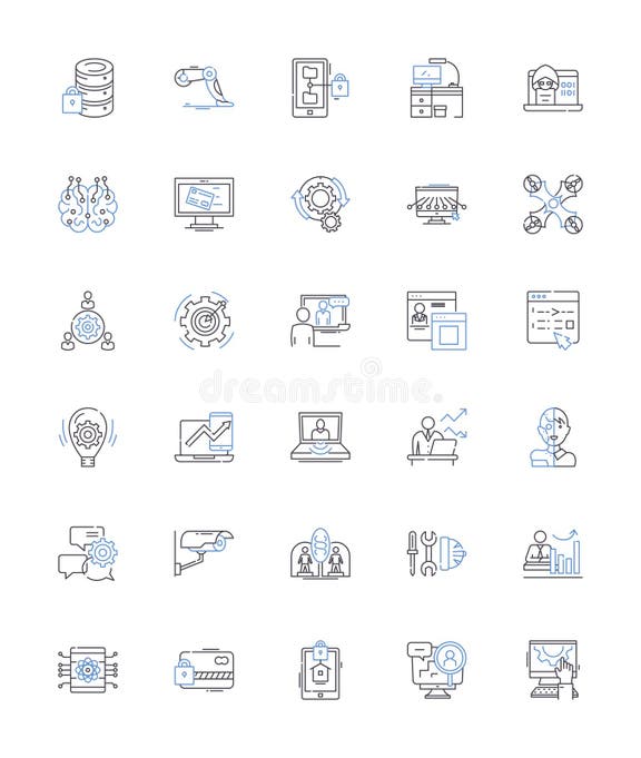 Node Line Icons Collection. JavaScript, Web, Server, Framework, Backend ...