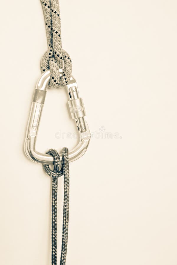 Node for Mountaineering on Climbing Rope Stock Photo - Image of nylon ...