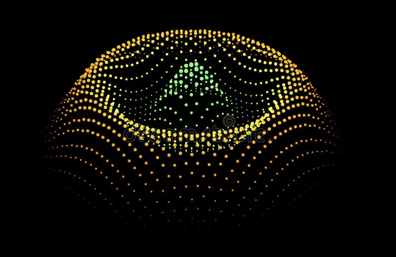 Node Surface Sea Dot Wave Glowing Stream. Drip Drop Data Information ...