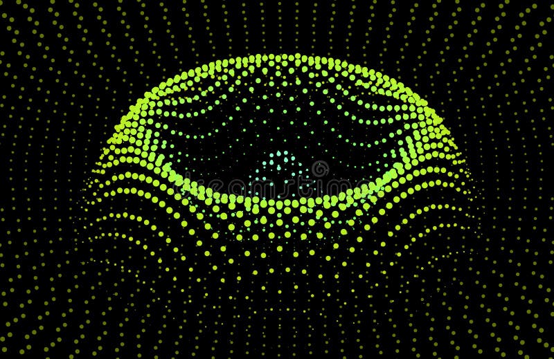 Node Surface Sea Dot Wave Glowing Stream. Drip Drop Data Information ...