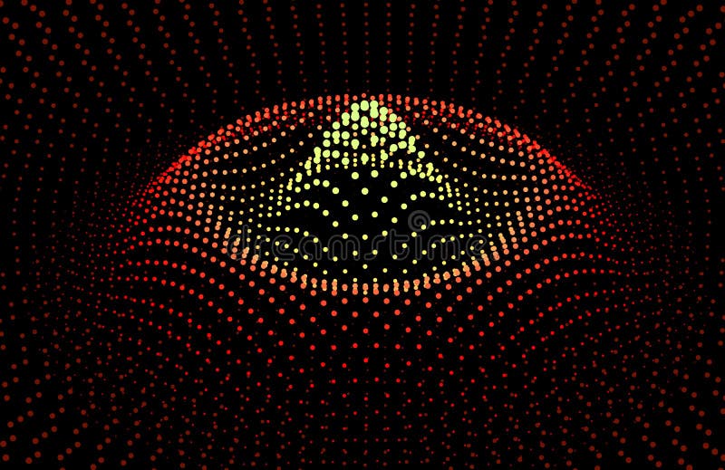 Node Surface Sea Dot Wave Glowing Stream. Drip Drop Data Information ...