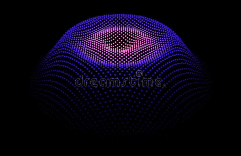 Node Surface Sea Dot Wave Glowing Stream. Drip Drop Data Information ...