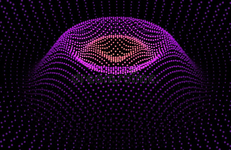 Node Surface Sea Dot Wave Glowing Stream. Drip Drop Data Information ...