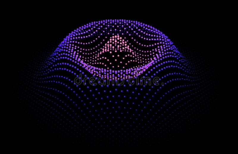 Node Surface Sea Dot Wave Glowing Stream. Drip Drop Data Information ...