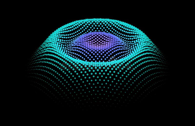 Node Surface Sea Dot Wave Glowing Stream. Drip Drop Data Information ...