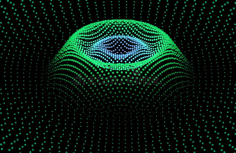Node Surface Sea Dot Wave Glowing Stream. Drip Drop Data Information ...