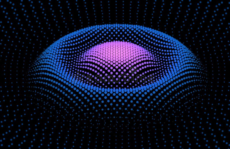 Node Surface Sea Dot Wave Glowing Stream. Drip Drop Data Information ...
