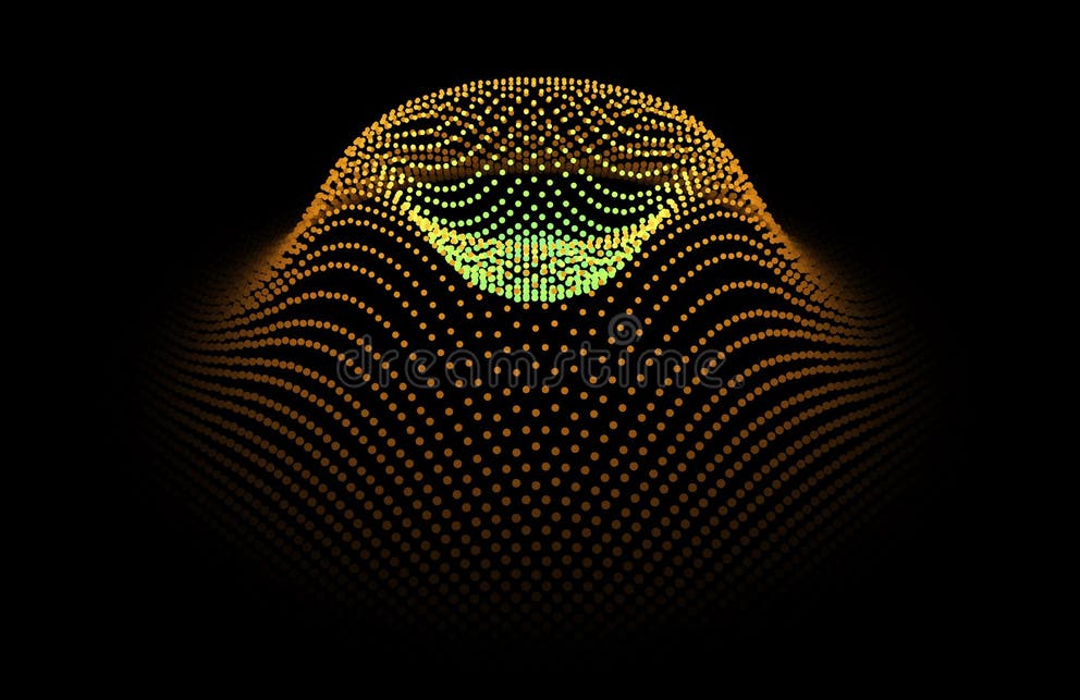 Node Surface Sea Dot Wave Glowing Stream. Drip Drop Data Information ...