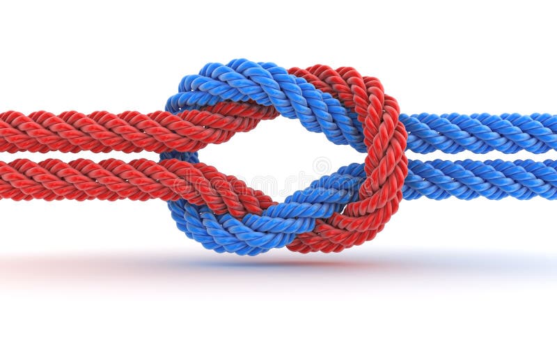 Nodo Legato Su Due Corde. Per Il Composto. Fotografia Stock - Immagine ...