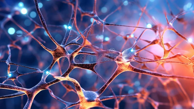 Nodos Interconectados Que Representan Neuronas. Ai Generativo. Stock de ...