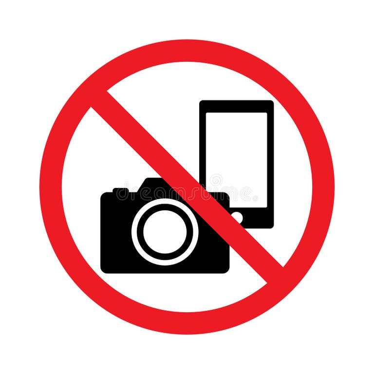 No Photography, No Camera and Mobile Phone Sign, Prohibition Symbol ...