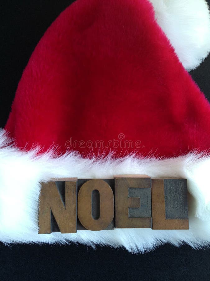 Noel word on Santa hat stock photo. Image of font, symbol - 28355484