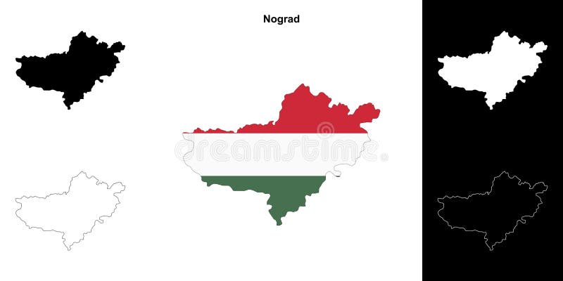 Nograd outline map stock vector. Illustration of megye - 342101420