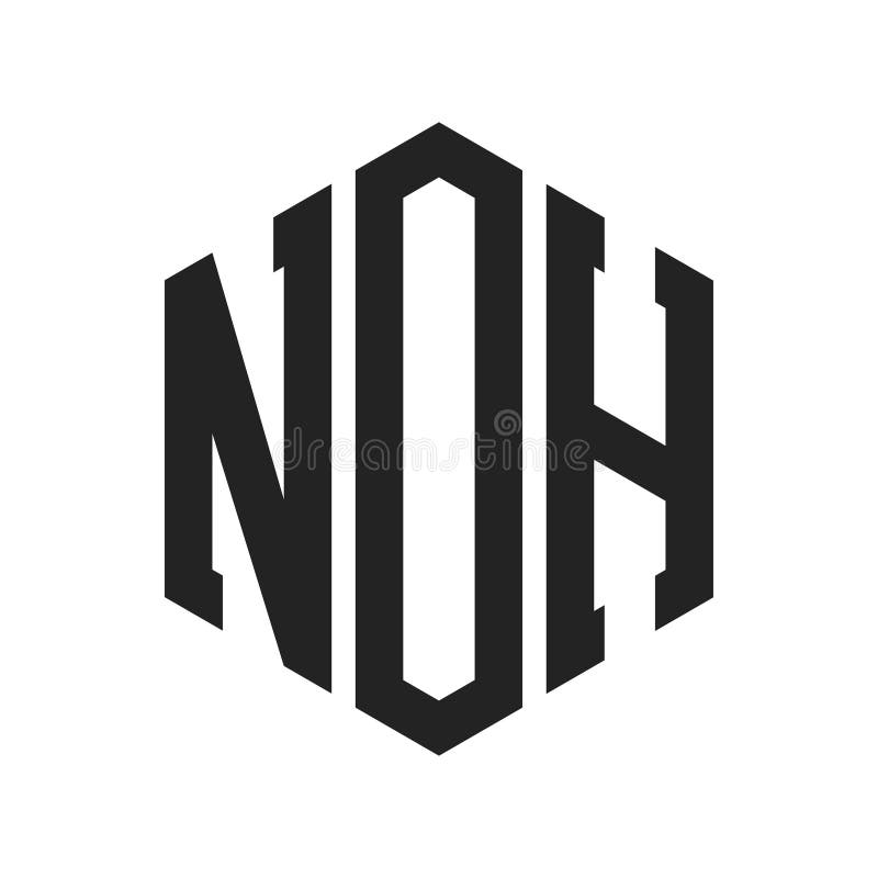 NOH Logo Design. Initial Letter NOH Monogram Logo Using Hexagon Shape ...