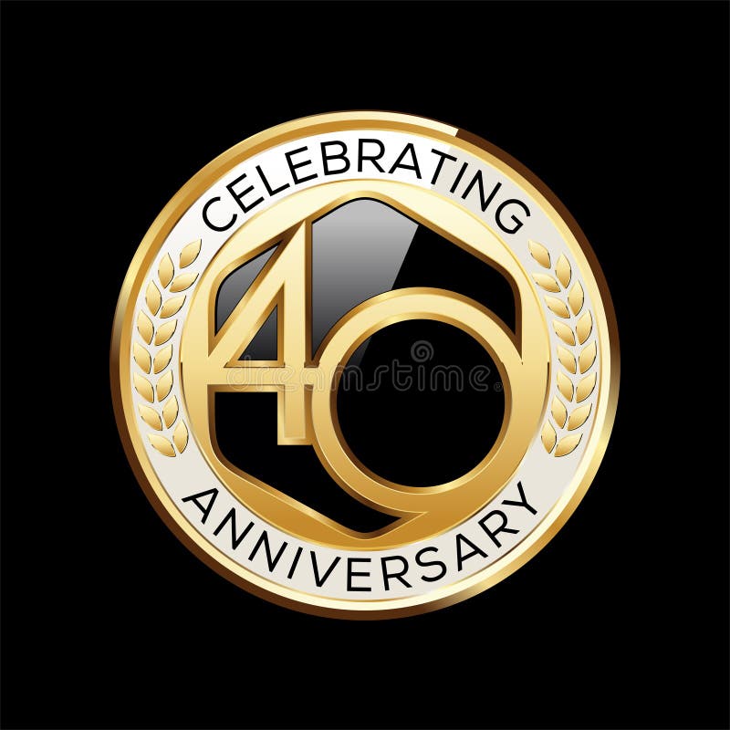 Quarante Anniversaire, Logo Minimalistic Quarantième Années ...